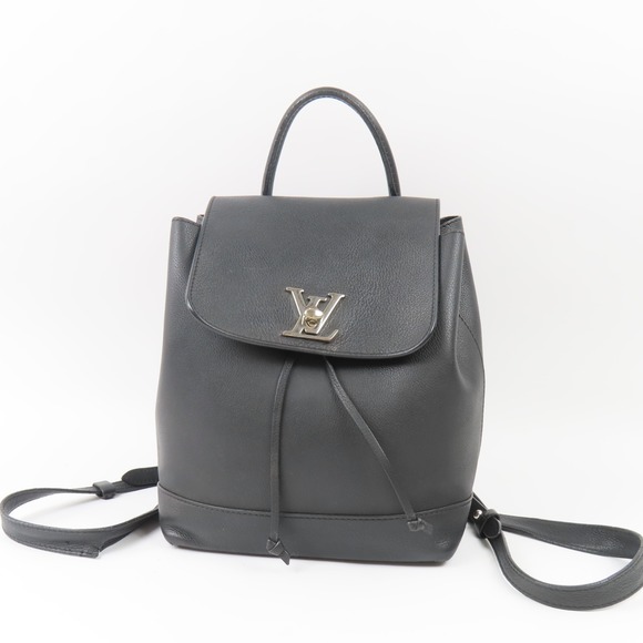 Louis Vuitton | Bags | Louis Vuitton Leather Bag Backpack Lock Me Black ...
